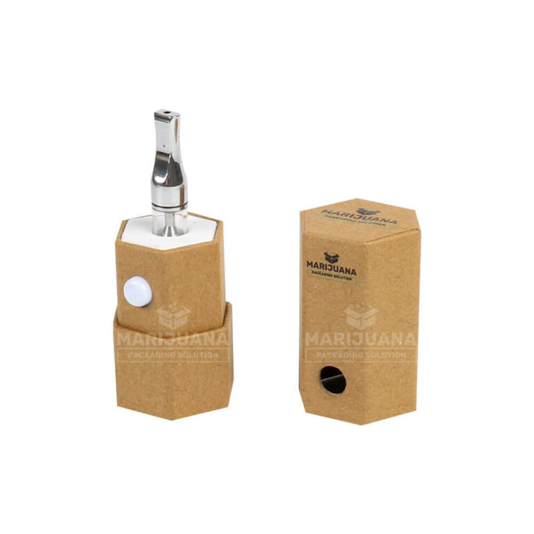 Disposable Vape Packaging | CR Hexagon Kraft Disposable Vape Cart Box