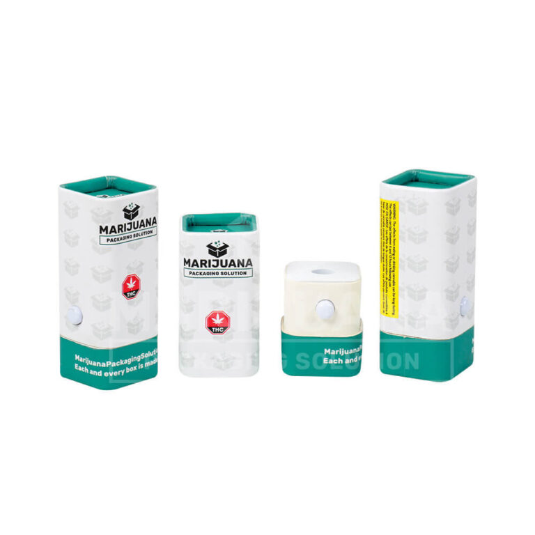 Custom Child-resistant Vape Cart Packaging Square Cardboard Tubes